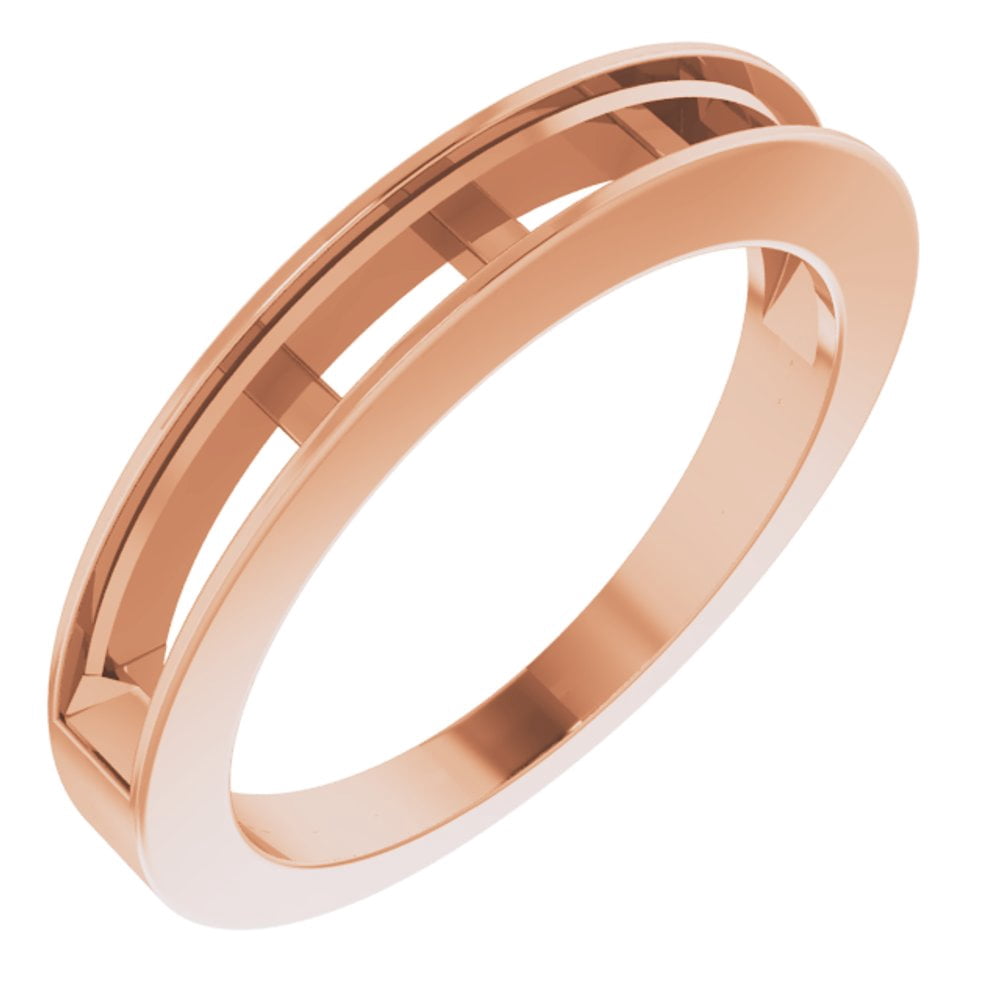 18k Rose Gold 2.5x2.5mm Square Shape Channel-Set Anniversary Band Ring ...