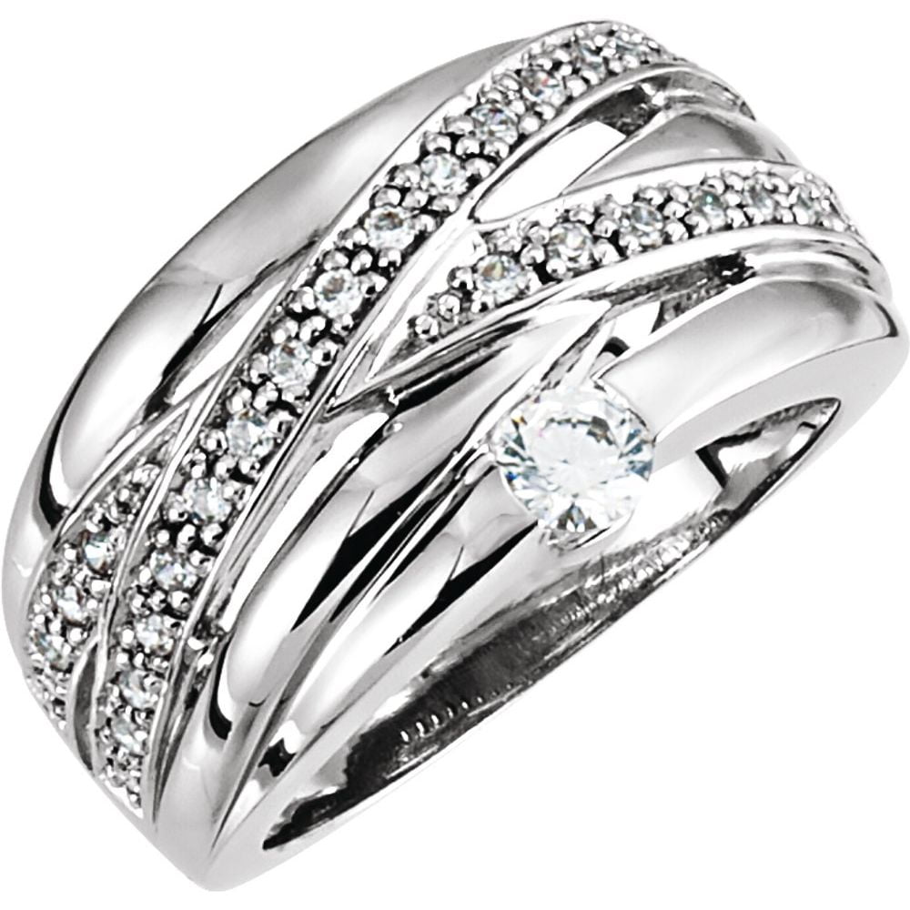 18k Rose Gold 3.8mm Round Shape Right Hand Ring Fine Jewelry For Women ...