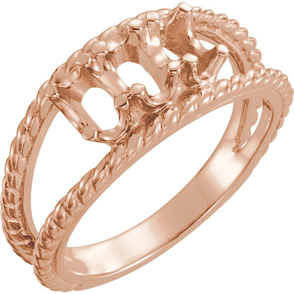 18k Rose Gold 3 Three-Stone Family Negative Space Ring Fine Jewelry For ...