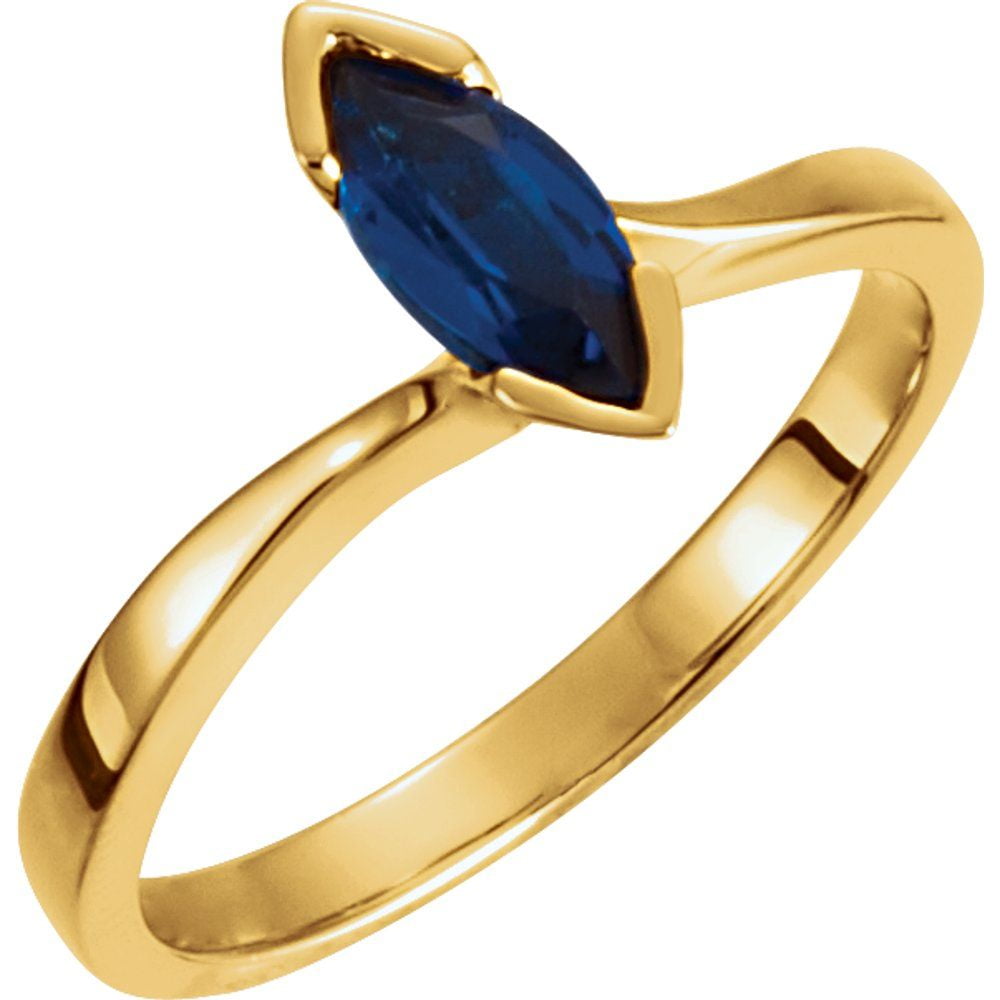 18k Rose Gold 5x3mm Marquise Shape Solitaire Ring Fine Jewelry For ...