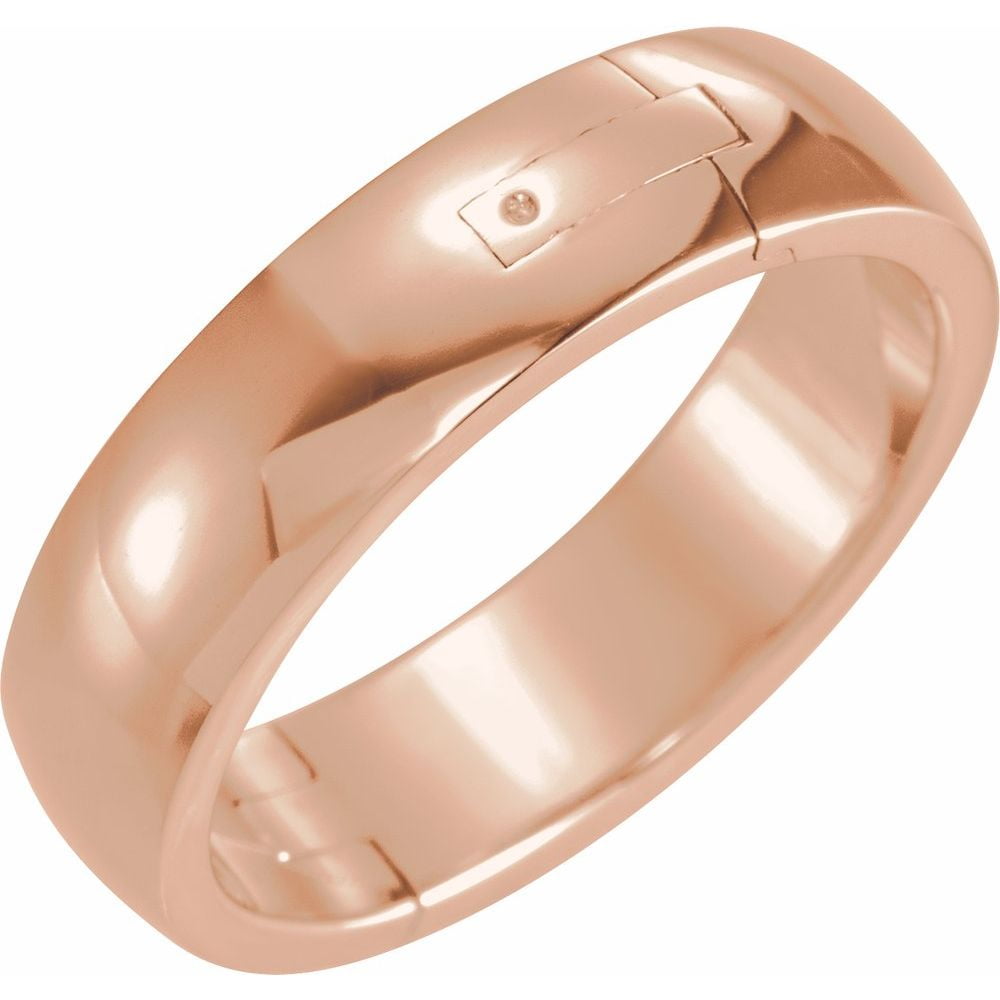 18k Rose Gold 6mm CLIQ Hinged Adjustable Bridal Wedding Engagement ...