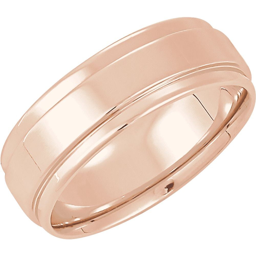 18k Rose Gold 6mm Flat Edge Bridal Wedding Engagement Anniversary Band Ring Fine Jewelry For ...