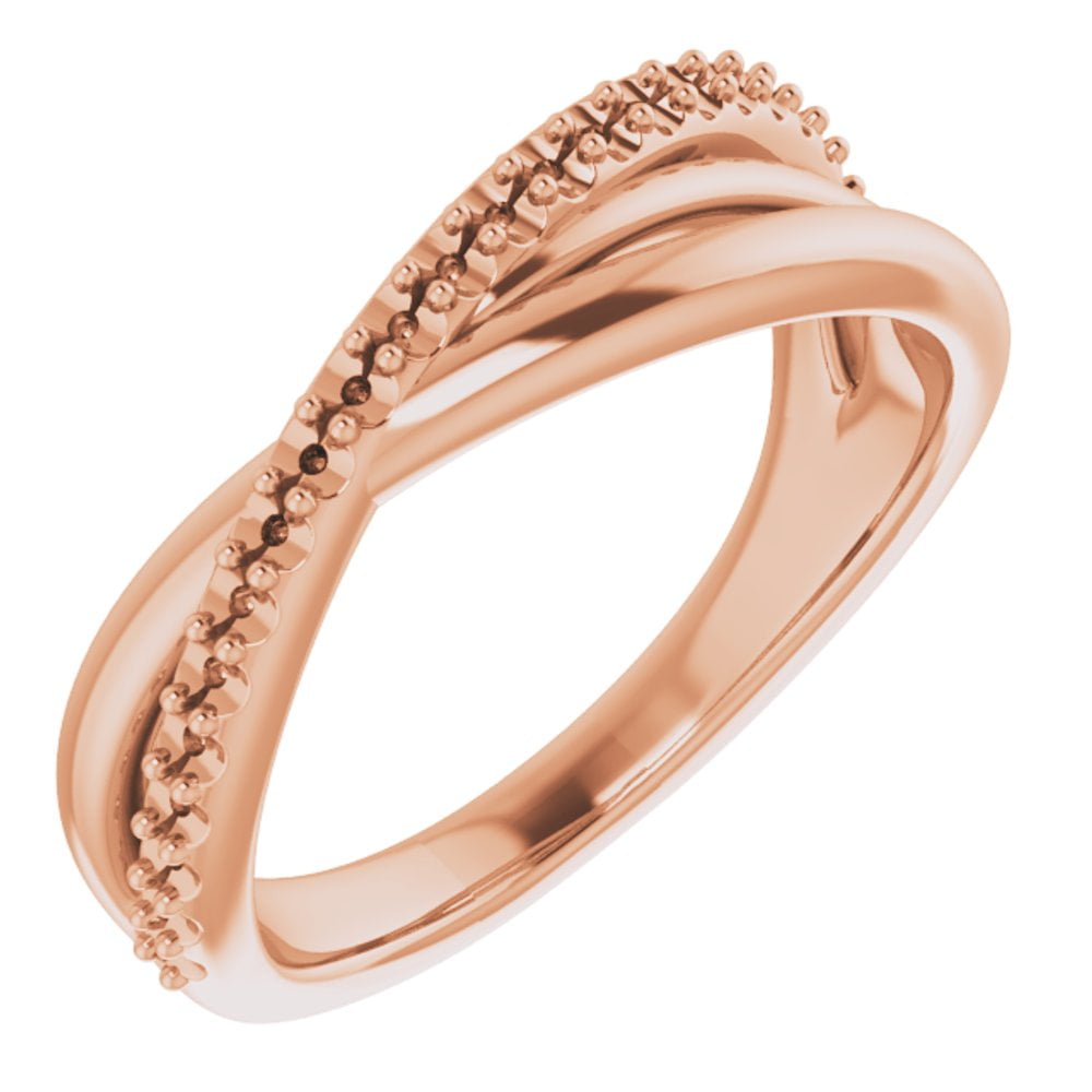 18k Rose Gold Criss-Cross Freeform Bypass Fashion Ring Fine Jewelry For ...