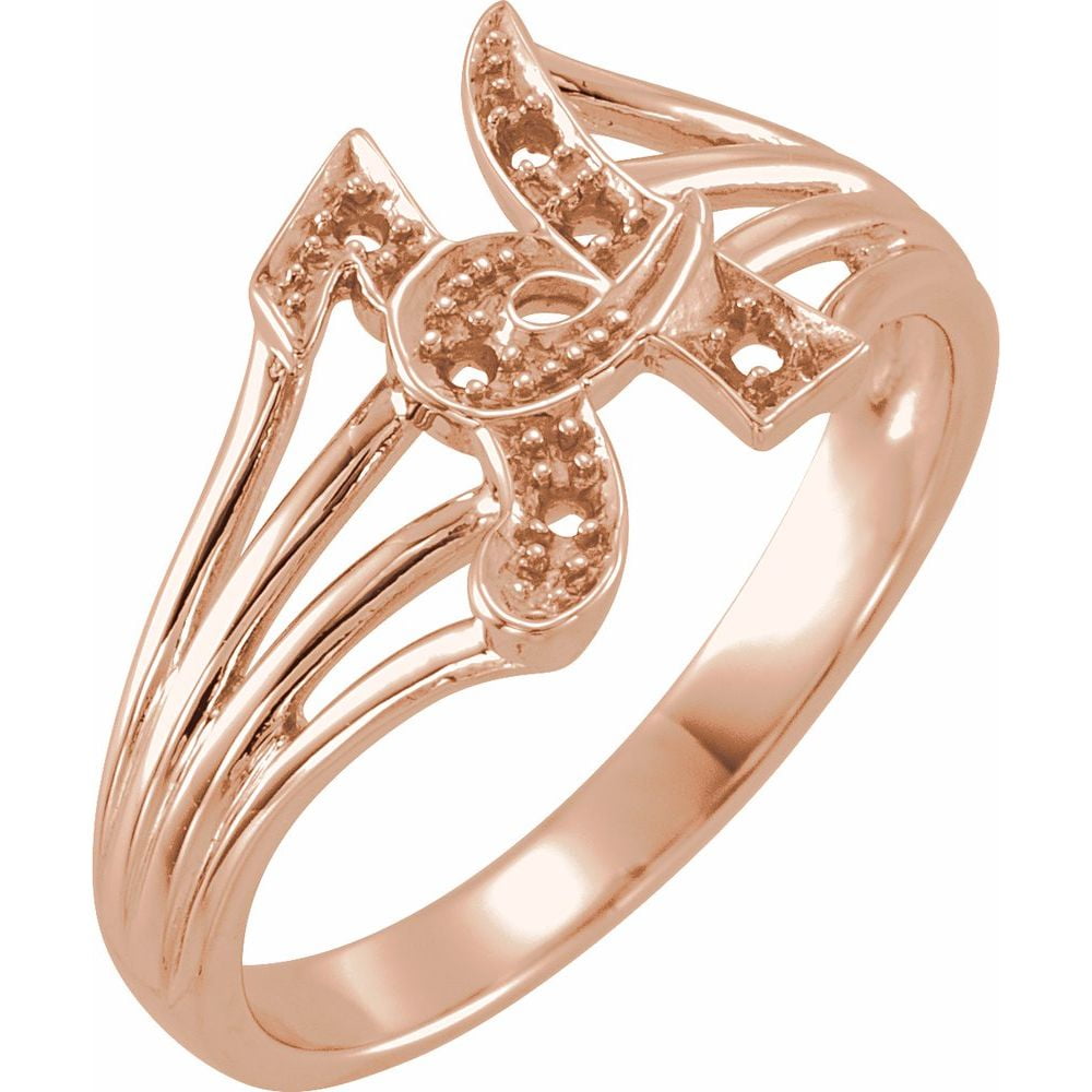 18k Rose Gold Initial H Ring Fine Jewelry For Women Gifts For Her ...