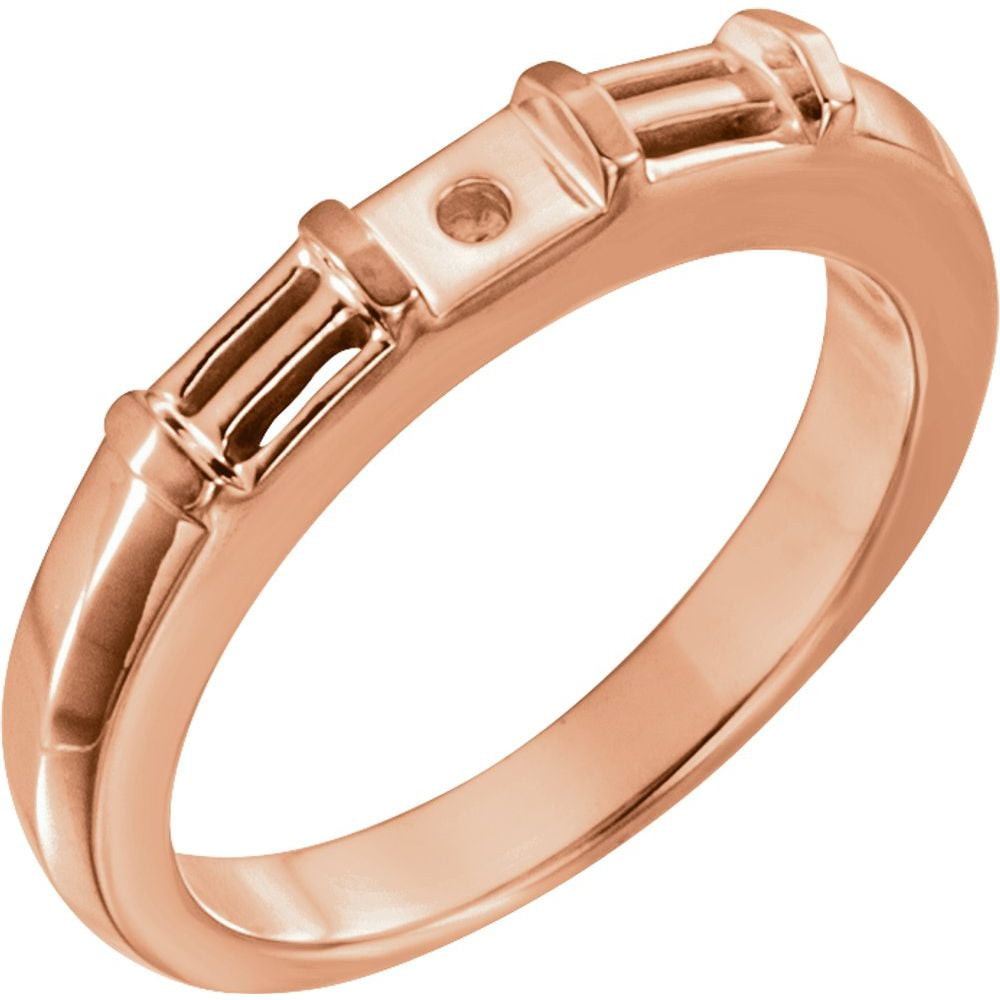 18k Rose Gold Shank Bridal Wedding Engagement Anniversary Band Ring for ...