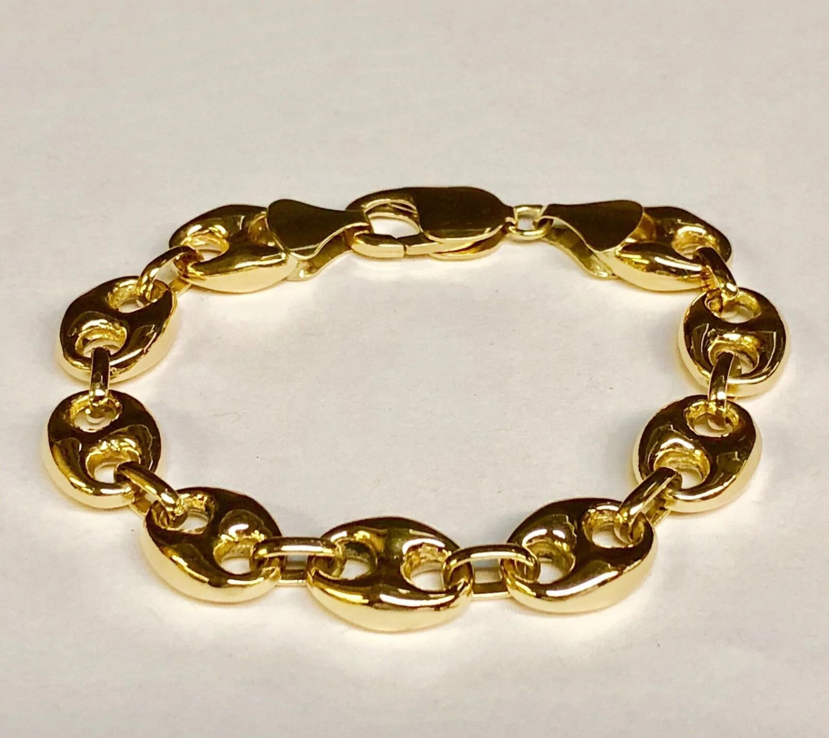 18k Solid Yellow Gold Handmade 11mm Mariner Link Bracelet, 9", Approx 66g - Walmart.com