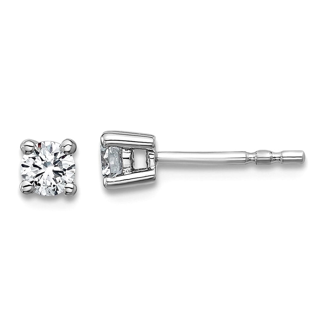18k White Gold 1/3 Ctw Cert Lab Grown Diamond VS+ F+ Round 4 Prong ...