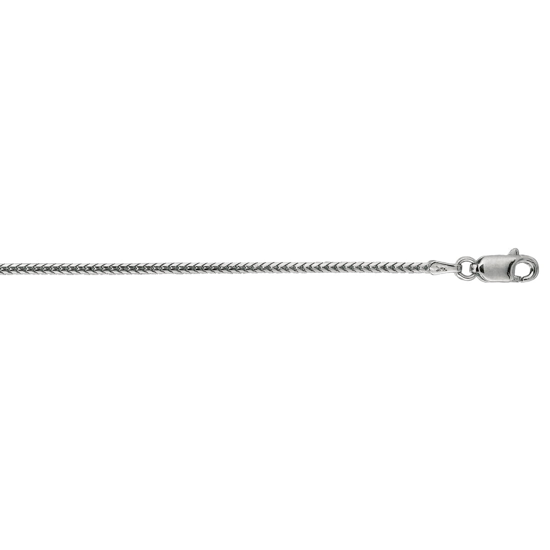 18k White Gold 1.6mm Franco Chain Necklace With Lobster Clasp 24 Inch ...