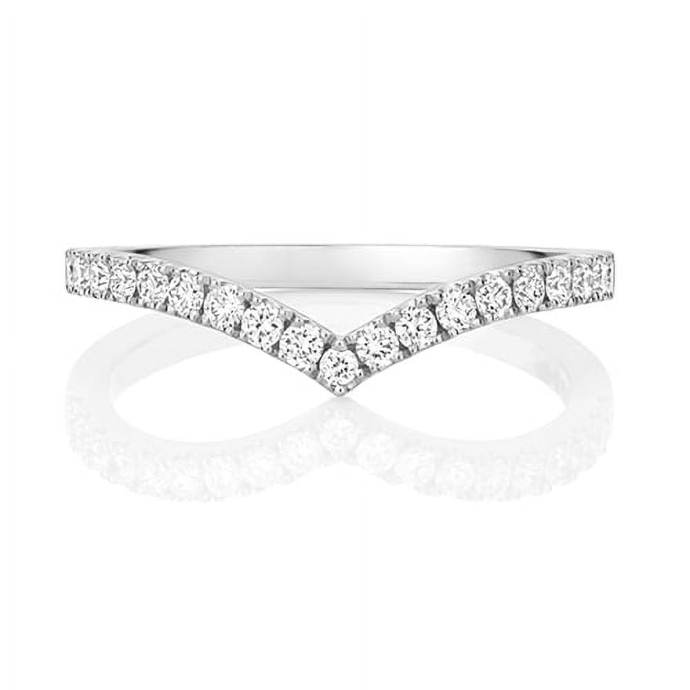 18k White Gold 2mm Flat Women Diamond Wedding Band/Ring Brilliant Cut 0 ...