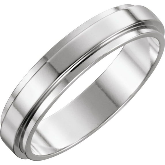 18k White Gold 5mm Flat Edge Bridal Wedding Engagement Anniversary Band Ring Fine Jewelry For ...