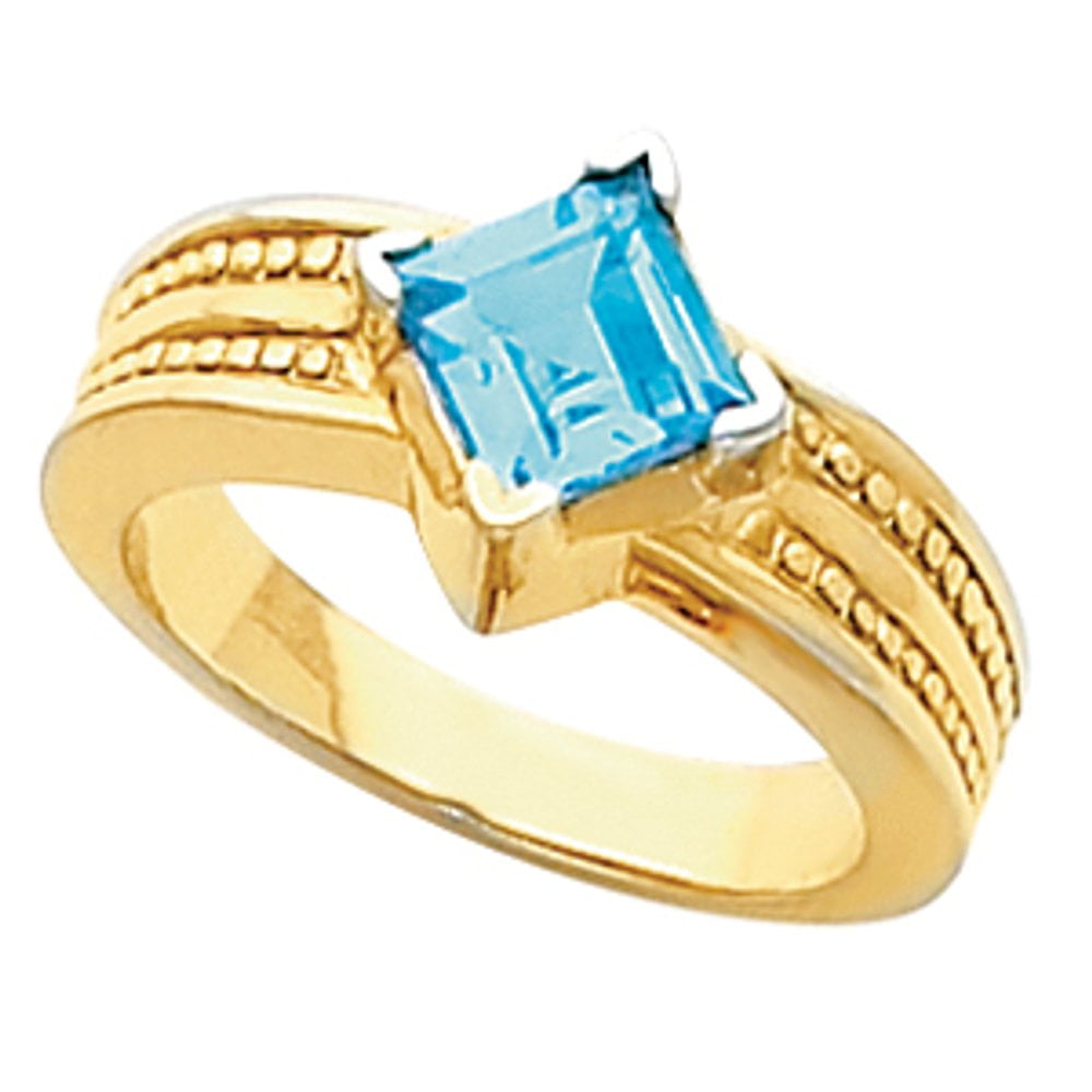 18k White Gold 6mm Princess Square Shape Ring Fine Jewelry For Women ...