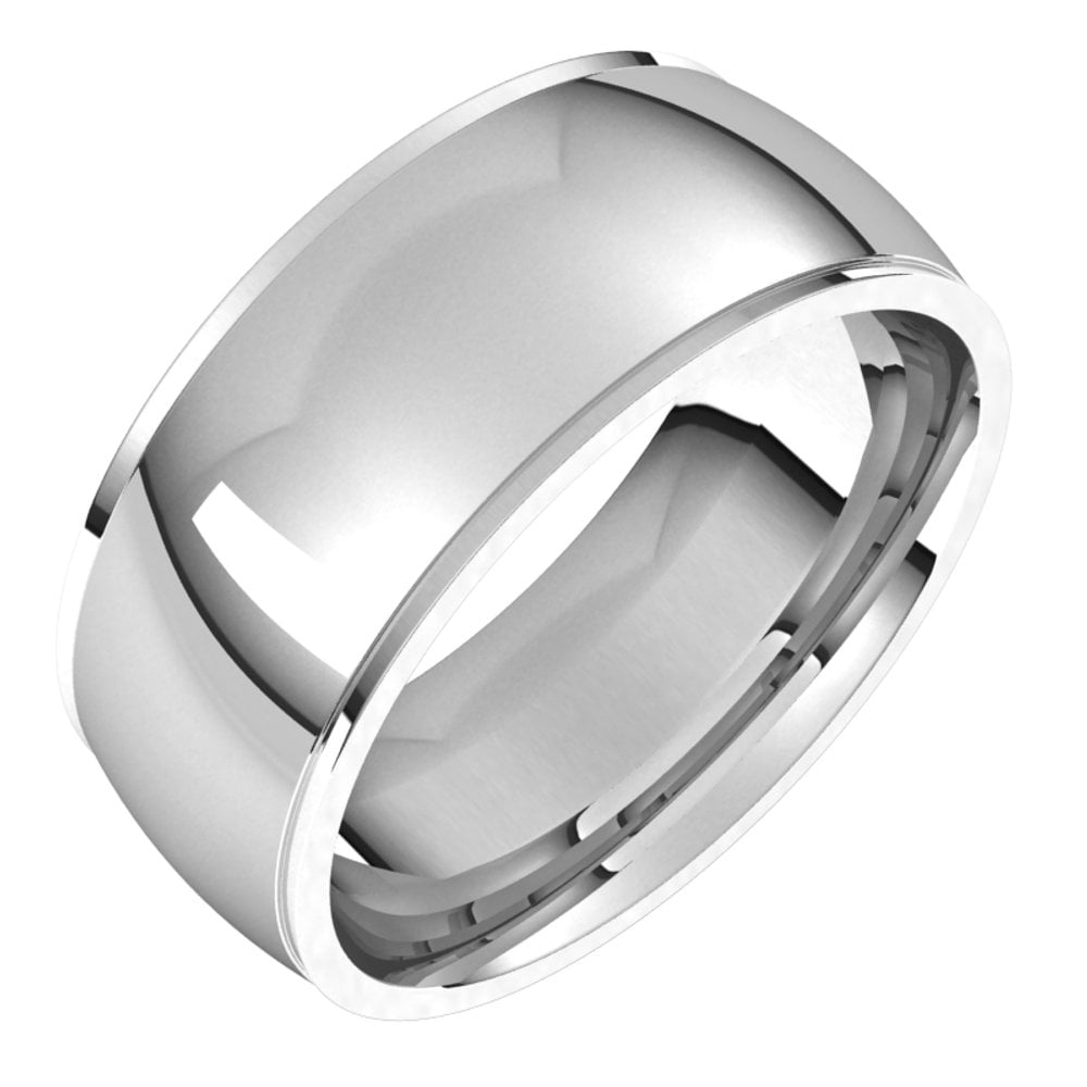 18k White Gold 8mm Comfort Fit Edge Classic Bridal Wedding Engagement ...