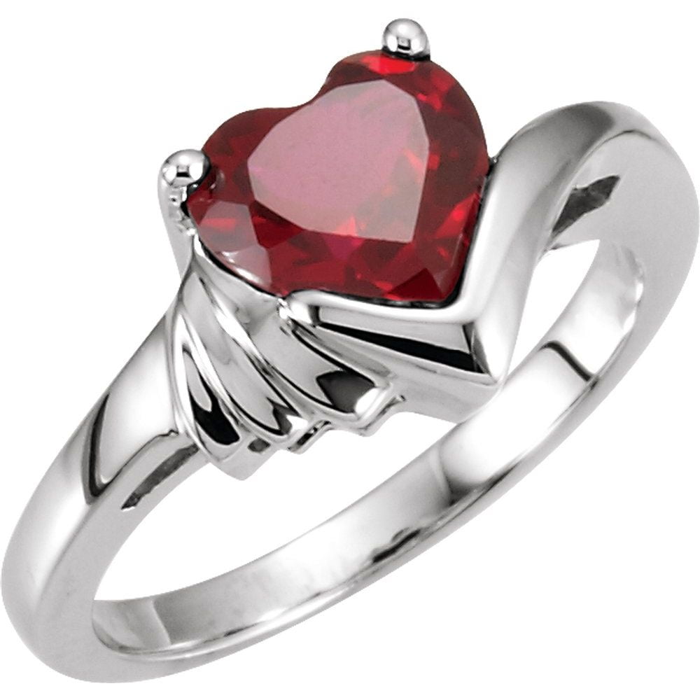 18k White Gold 8mm Heart Shape Solitaire Ring Fine Jewelry For Women ...