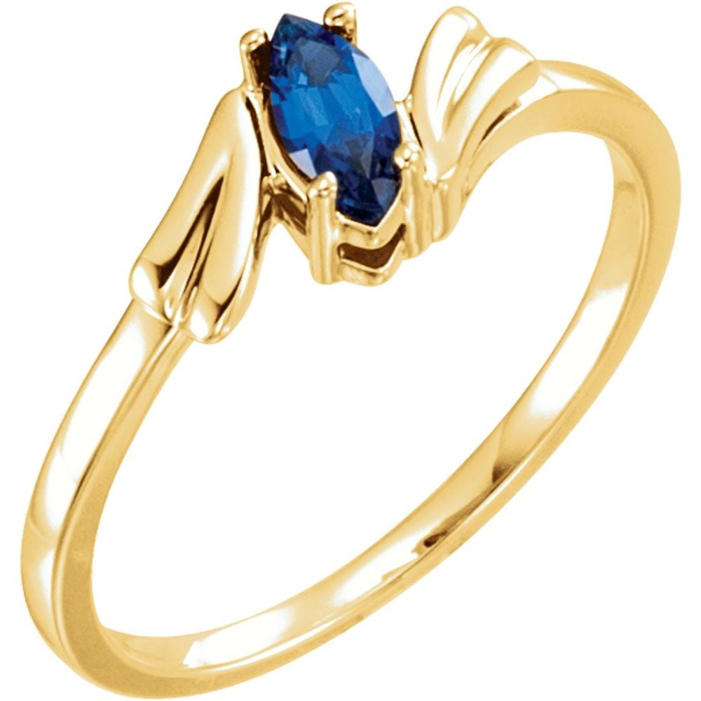 18k White Gold 8x4mm Marquise Shape Solitaire Ring Fine Jewelry For ...