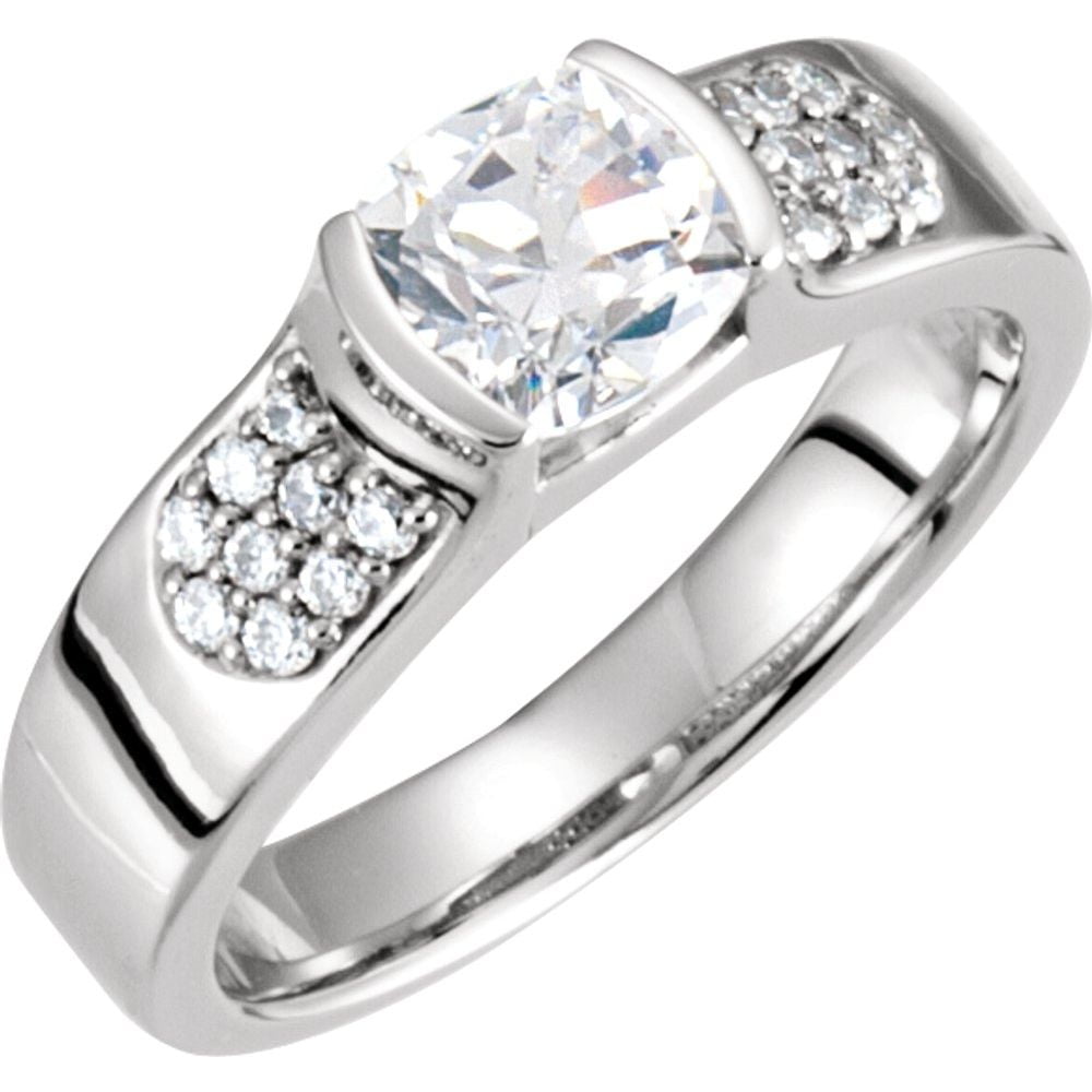 18k White Gold Accented Bridal Wedding Engagement Anniversary Band Ring ...