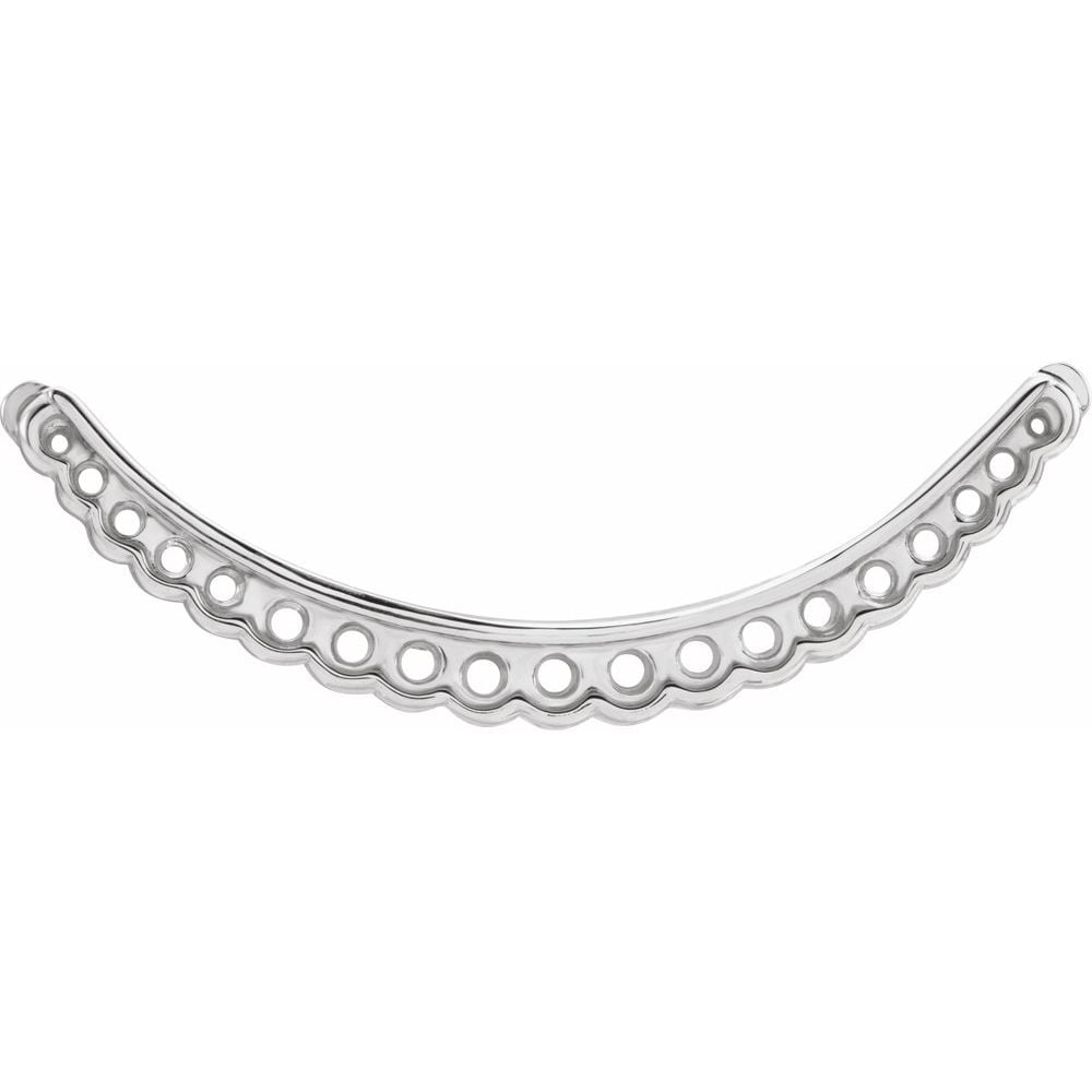 18k White Gold Channel-Set Necklace Center Jewelry Finding Component ...