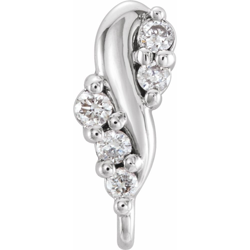 18k White Gold Diamond Hidden Bail with Ring Finished Finding Component Fine Jewelry For Women ...