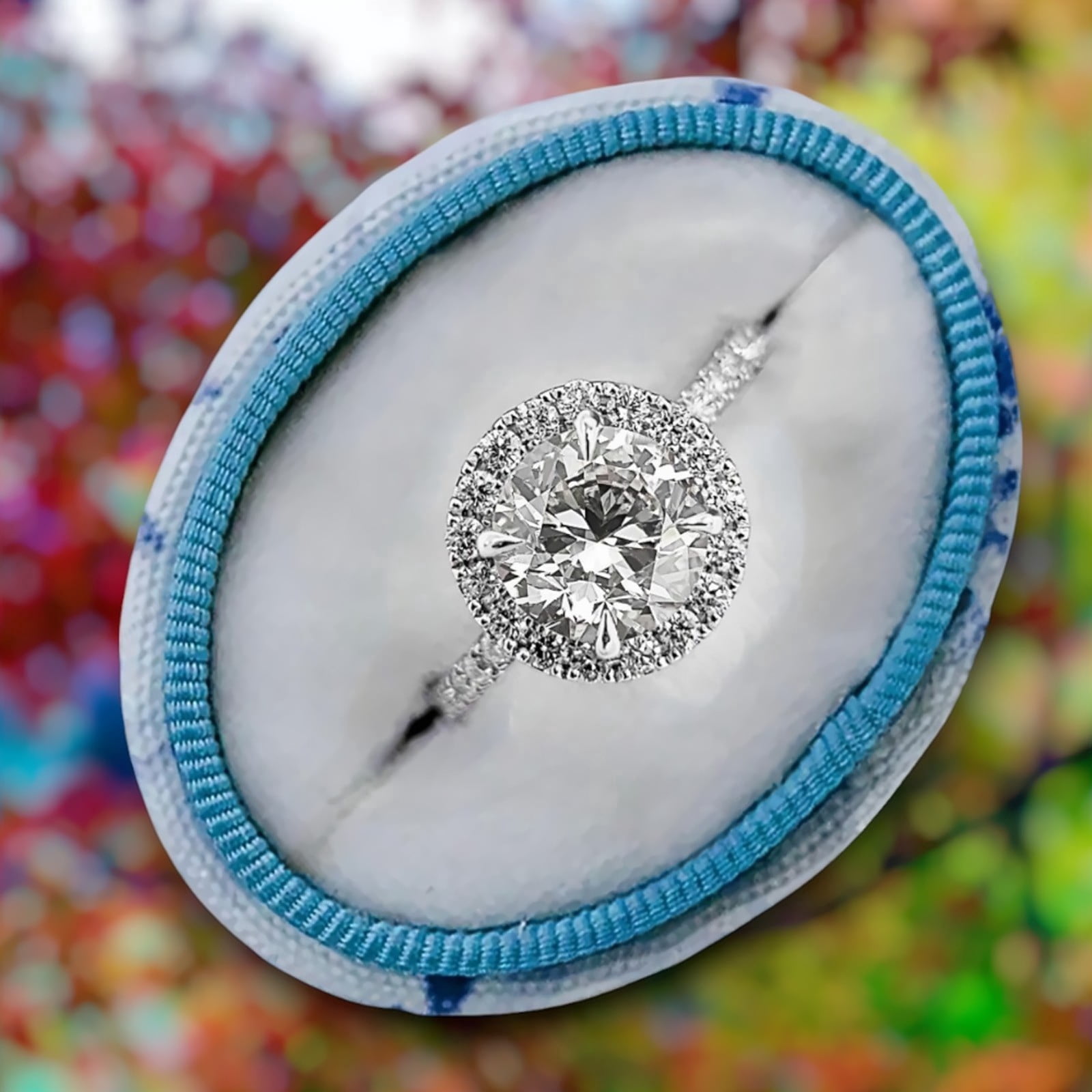 18k White Gold Diamond Ring Round Cut IGI Certified Lab Created 2 Carat ...
