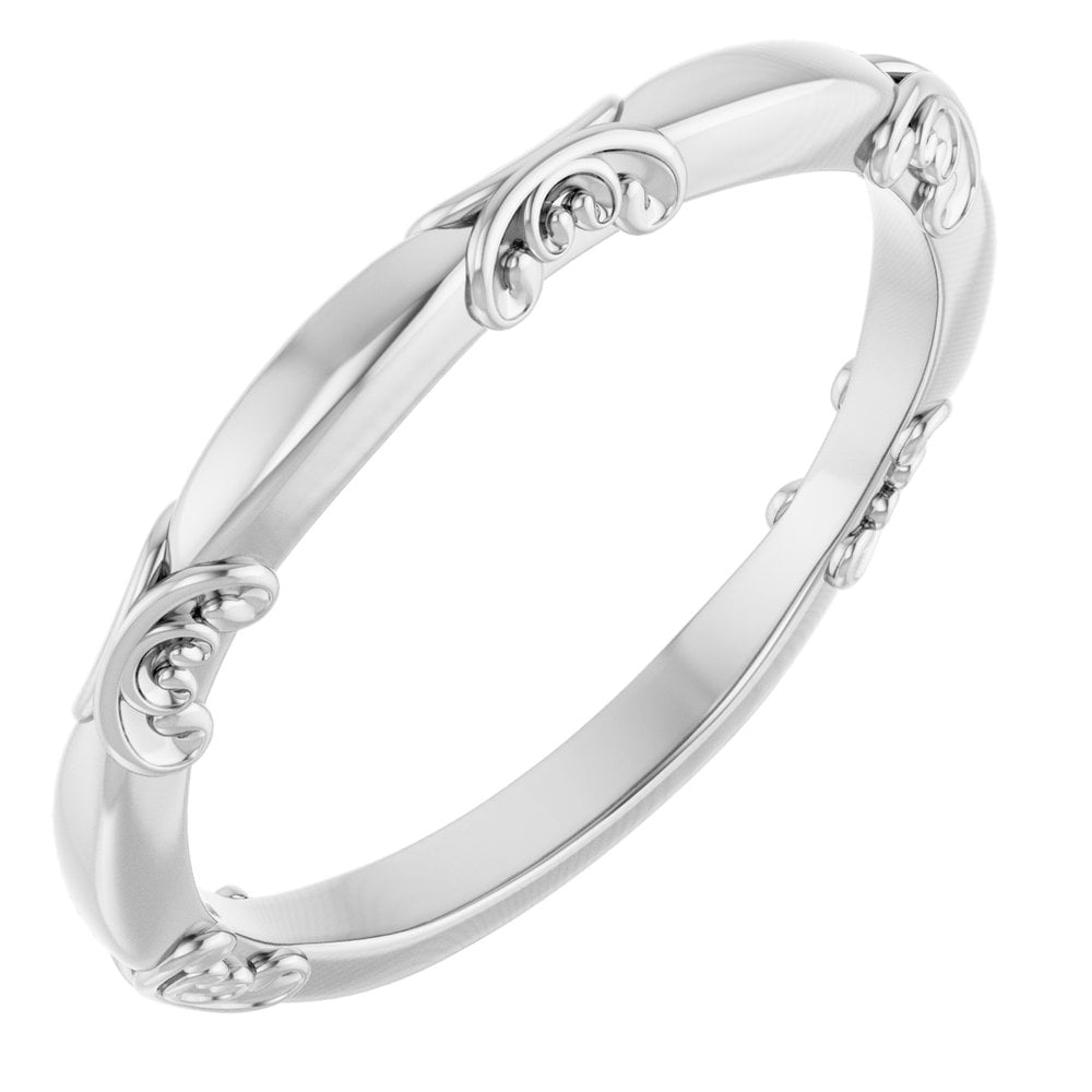 18k White Gold Matching Bridal Wedding Engagement Anniversary Band Ring ...