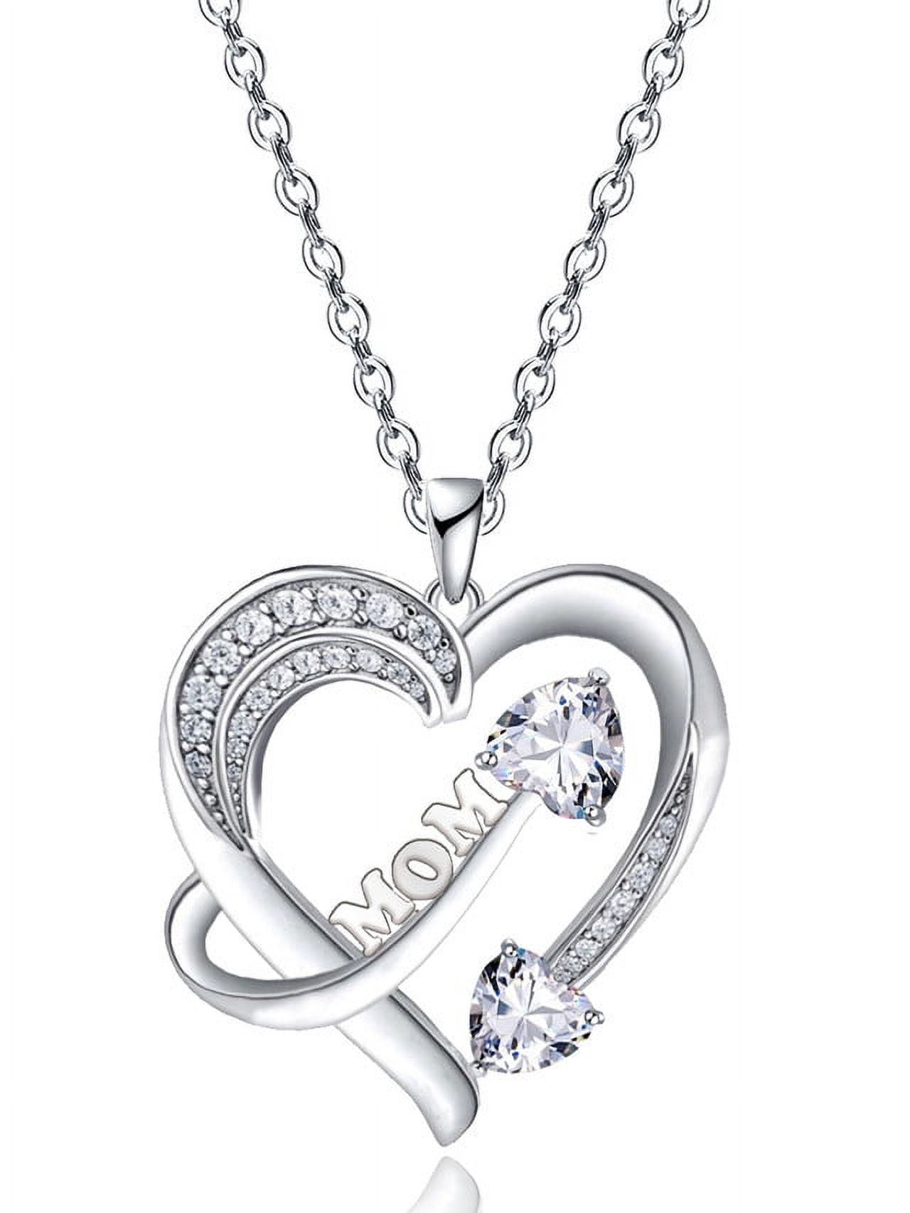 18k White Gold Plated Women Heart Pendant Jewelry Necklace - Walmart.com