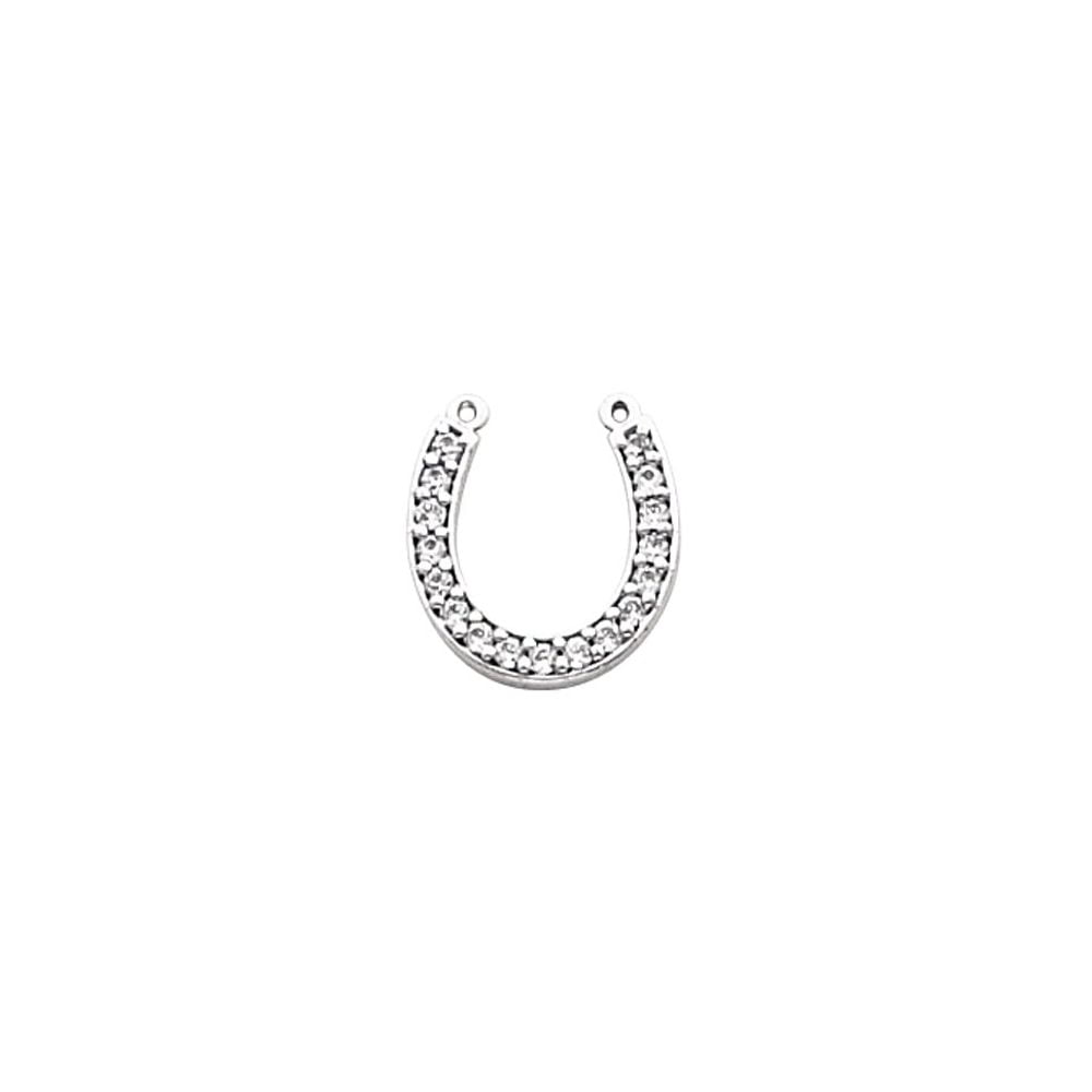 18k X1 White Gold 1.5mm Round Shape Horseshoe Necklace Center Jewelry ...