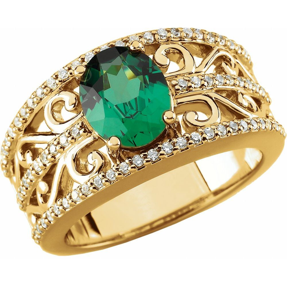 18k X1 White Gold 9x7mm Oval Shape Accented Ring Fine Jewelry For Women Gifts For Her (Mounting ...