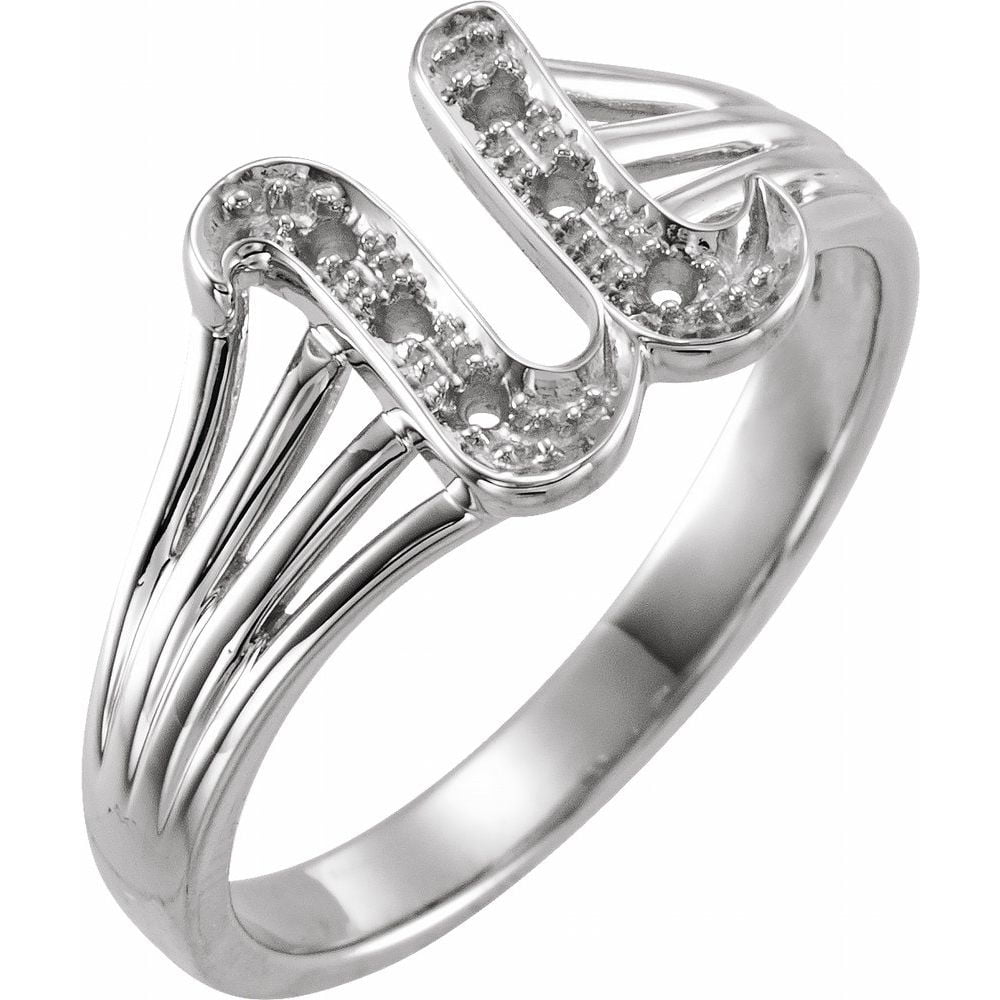 18k X1 White Gold Initial U Ring Fine Jewelry For Women Gifts For Her ...