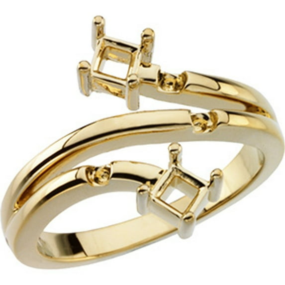 18k X1 White Gold Princess Square Shape and Round Shape Ring Fine Jewelry For Women Gifts For ...