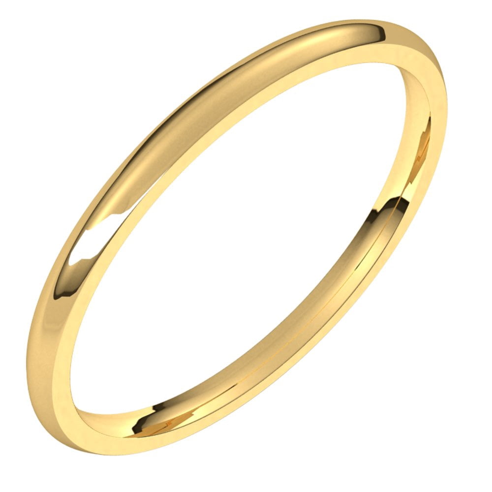 18k Yellow Gold 1.5mm Half Round Shape Comfort Fit Light Classic Bridal ...
