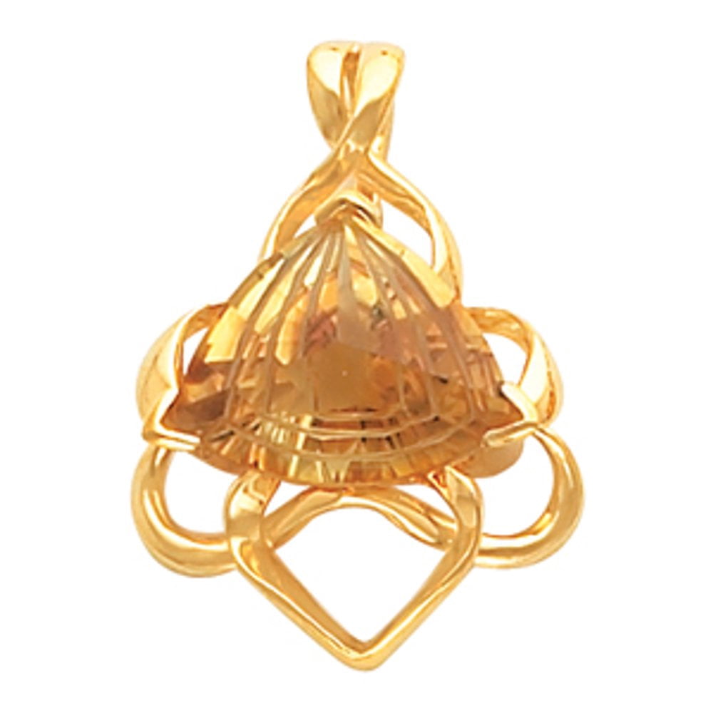 18k Yellow Gold 15x12mm Trillion Triangle Shape Pendant With Bail Fine ...