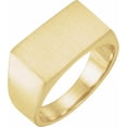 18k Yellow Gold 15x9mm Rectangle Signet Metal Fashion Ring Fine Jewelry ...