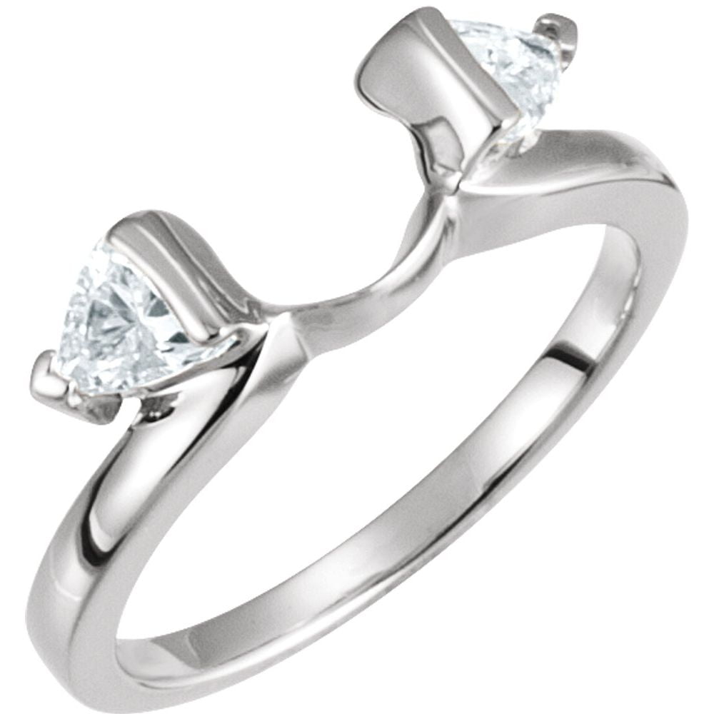 18k Yellow Gold 3.5mm Trillion Triangle Shape Wrap-Style Bridal Wedding ...