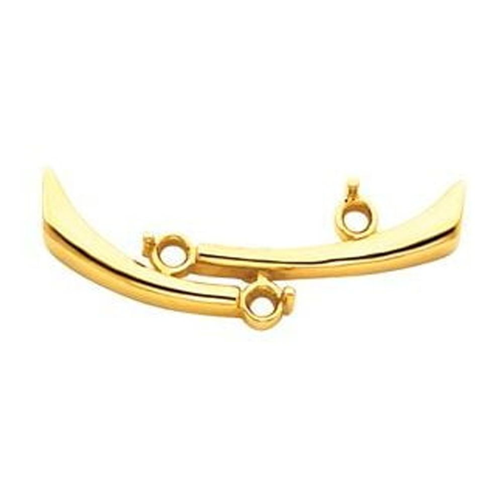18k Yellow Gold 3 Three-Stone Necklace Center Jewelry Finding Fine ...
