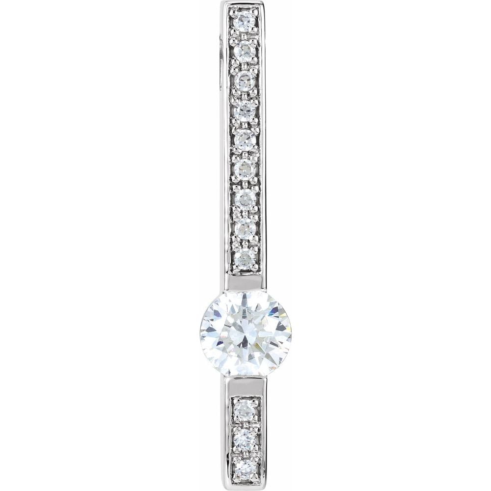 18k Yellow Gold 4.1mm Round Shape Bar Slide Pendant Fine Jewelry for ...