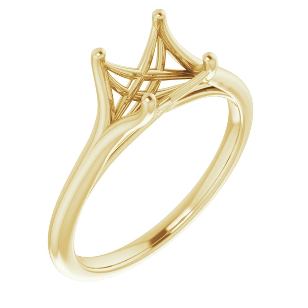 18k Yellow Gold 5.5x5.5mm Princess Square Shape Solitaire Bridal ...