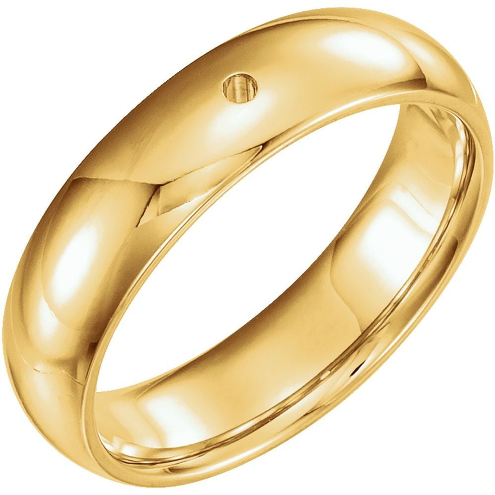 18k Yellow Gold 6mm Gypsy-Set Bridal Wedding Engagement Anniversary ...