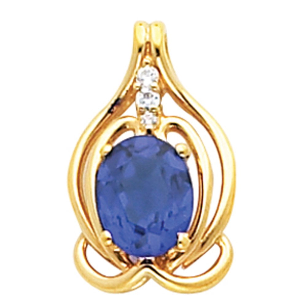 18k Yellow Gold 8x6mm Oval Shape Pendant Fine Jewelry for Women Gifts ...
