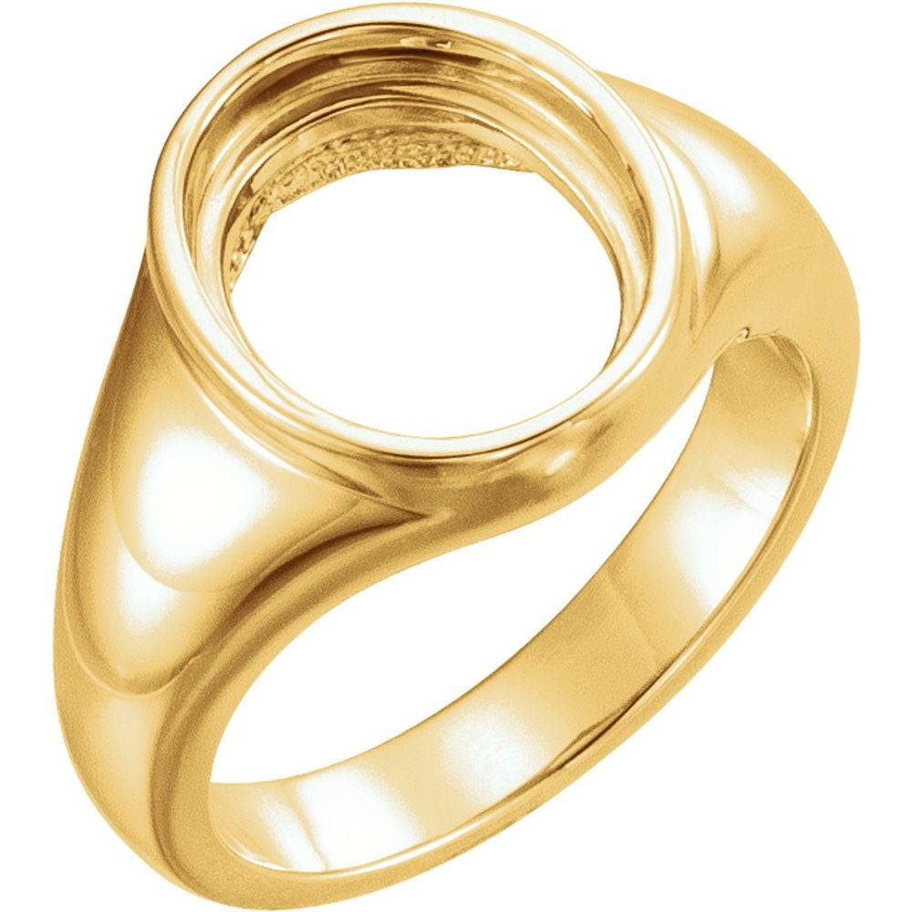 18k Yellow Gold 9x7mm Oval Shape Bezel-Set Cabochon Fashion Ring Fine ...
