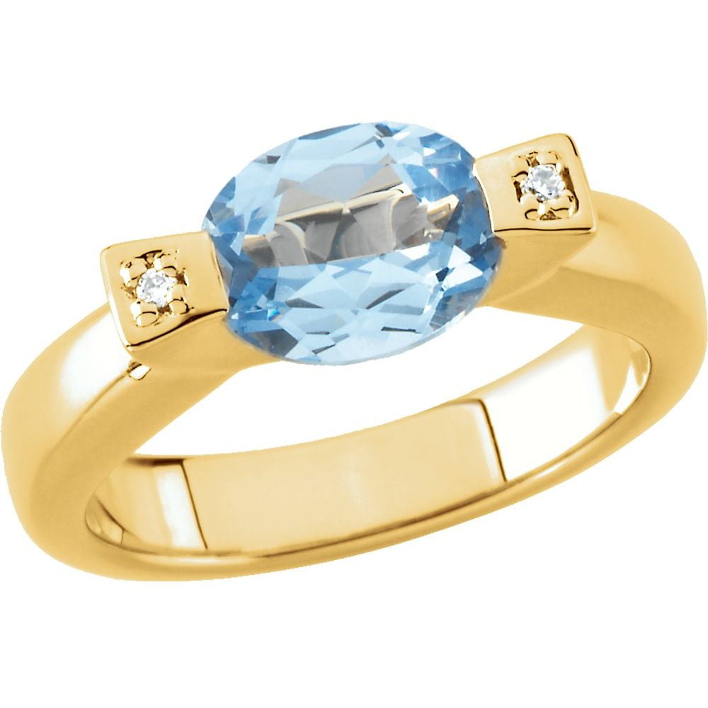 18k Yellow Gold 9x7mm Oval Shape Ring Fine Jewelry For Women Gifts For ...