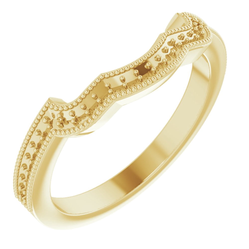 18k Yellow Gold Band Mounting for 5mm Cushion Cut Ring Fine Jewelry For ...