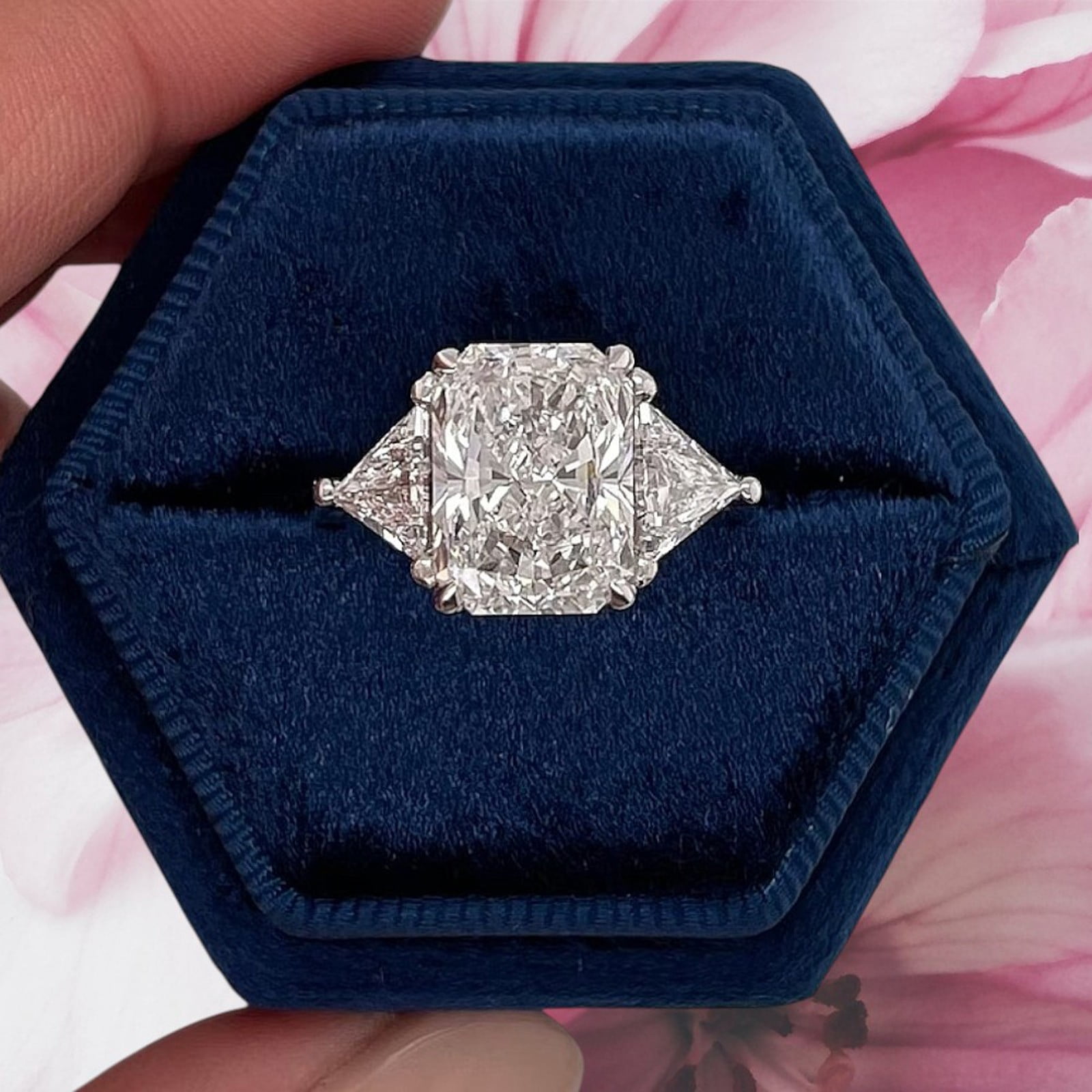18k Yellow Gold Diamond Ring IGI Certified Lab Grown Radiant Cut 4 ...