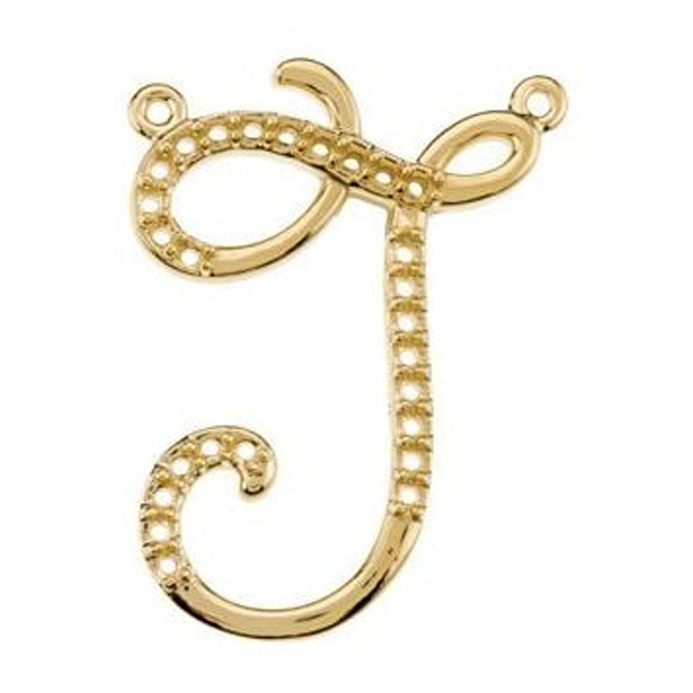 18k Yellow Gold Initial J Necklace Center Jewelry Finding Fine Jewelry ...