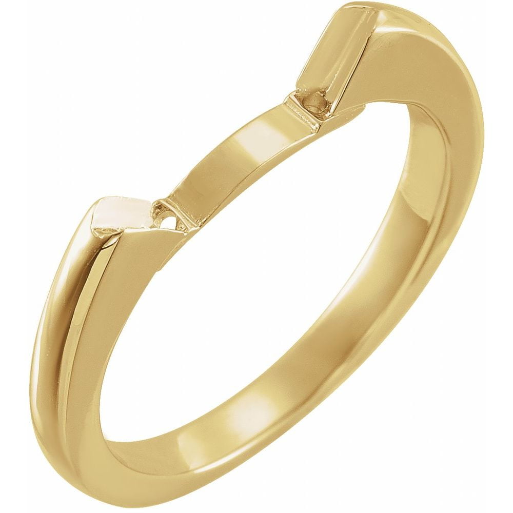 18k Yellow Gold Open Shank For 4.4mm Center 3 Three-Stone setting ...