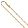 18k Yellow Gold Polished 1.9mm Solid Rolo 18+1+1 Inch Chain Necklace ...