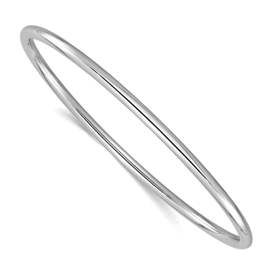 18k Yellow Gold Polished Solid 2.9mm Slip-on Bangle Bracelet Cuff ...