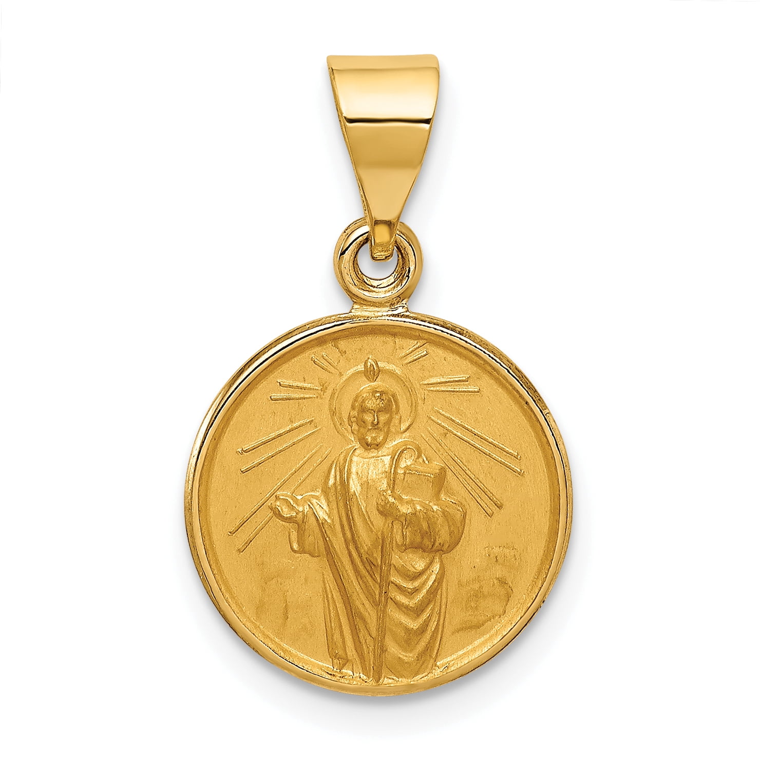 18k Yellow Gold San Judas Tadeo St Jude Patron Saint Thaddeus Medal ...