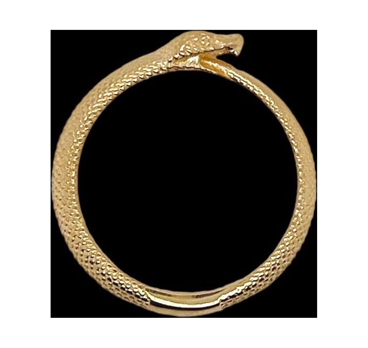 18k solid yellow gold ouroboros snake ring - Walmart.com