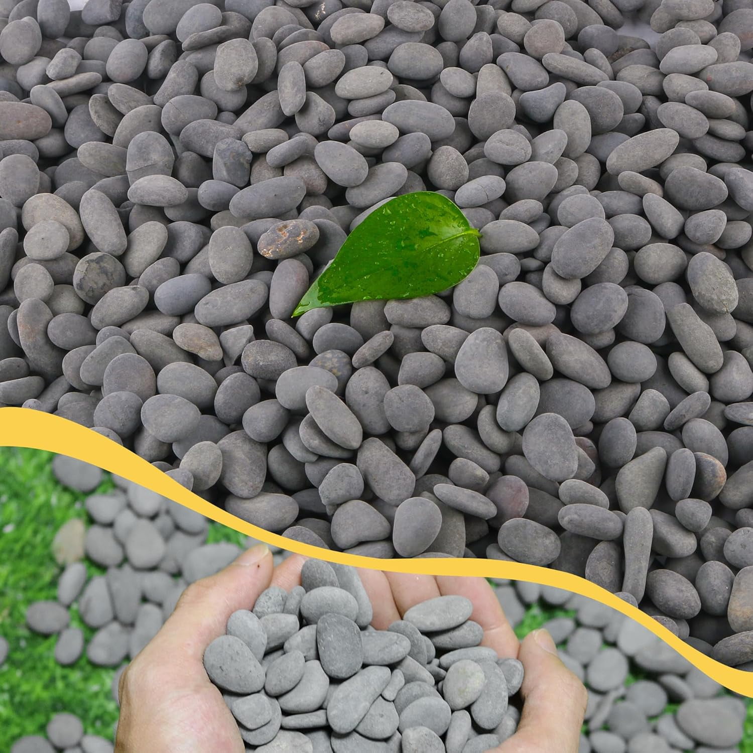 18lb Black Rocks for Plants, Decorative River Rocks for Succulents ...