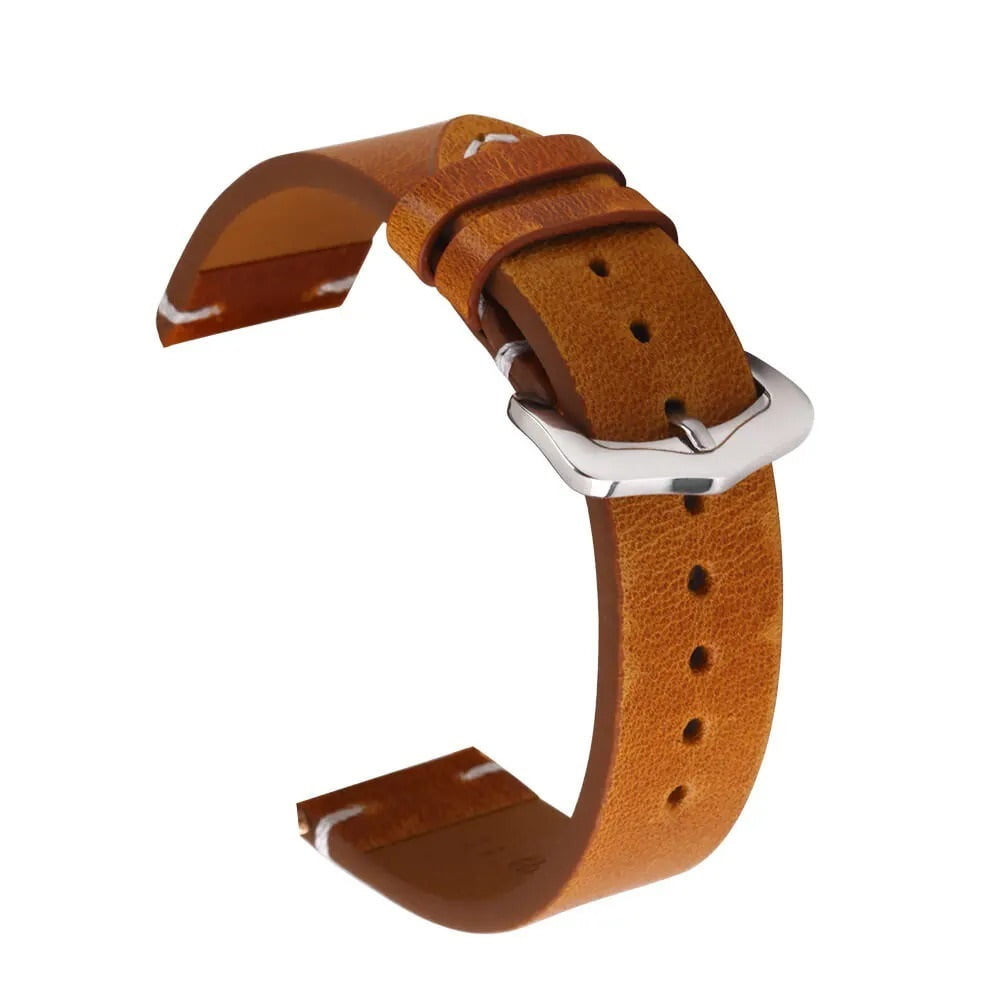 18mm 20mm 22mm 24mm Full Skin Soid Cowhide Band Retro Leather Watchband ...