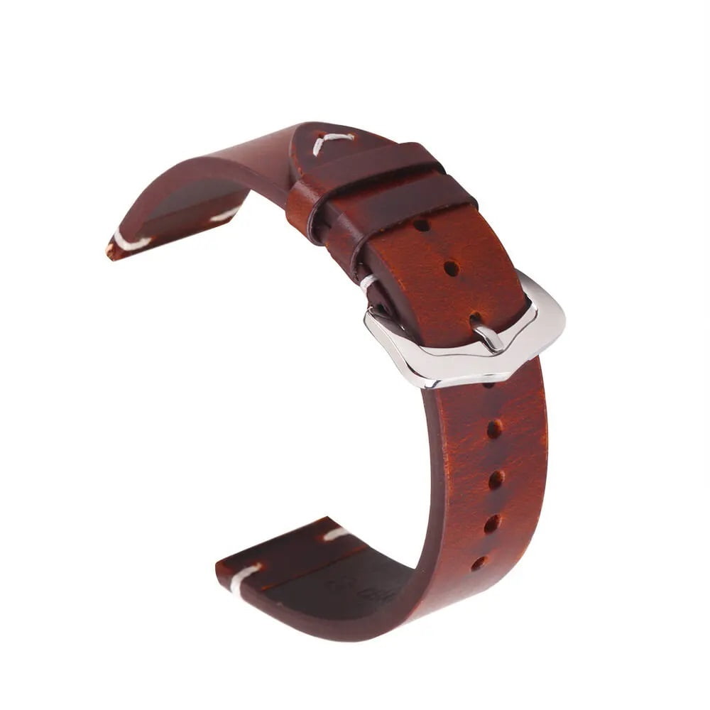 18mm 20mm 22mm 24mm Full Skin Soid Cowhide Band Retro Leather Watchband ...